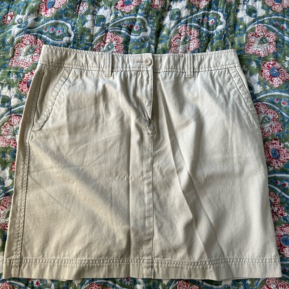 L.L. Bean | Skirts | Llbean Stone Colored Mini Skirt 4 Petite | Poshmark